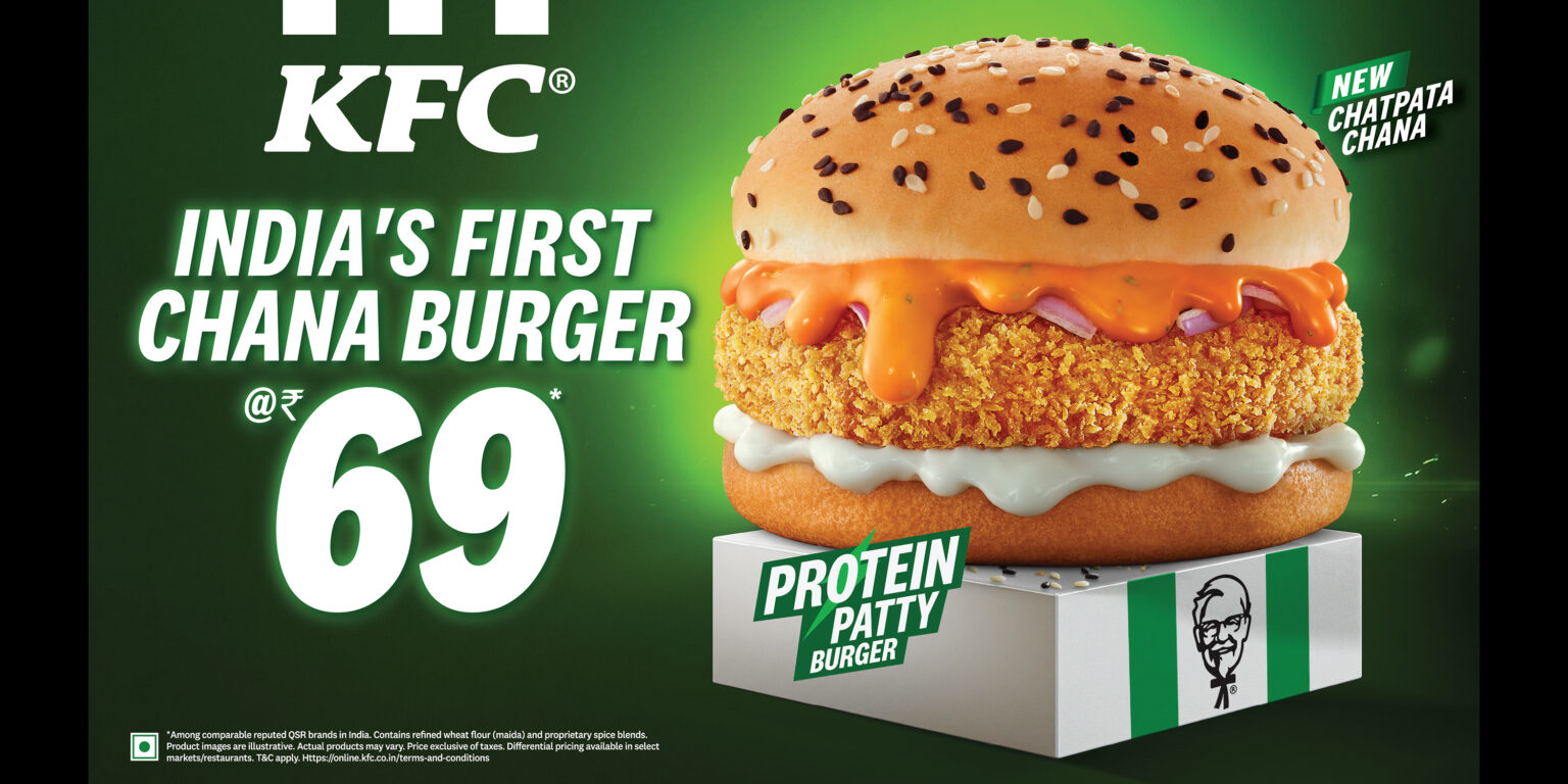 KFC INDIA LEVELS UP ON PROTEIN WITH THE ALL NEW CHATPATA CHANA BURGER ...
